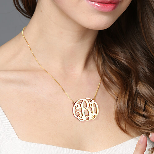 Personalized Gold Monogram Necklace